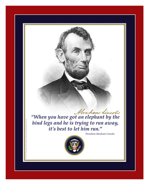 8"x 10" Abraham Lincoln "...elephant" Matted Print – Celebrating ...