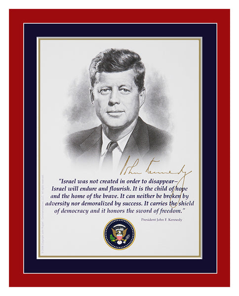 8"x 10" JFK "Israel" Matted Print – Celebrating America LLC