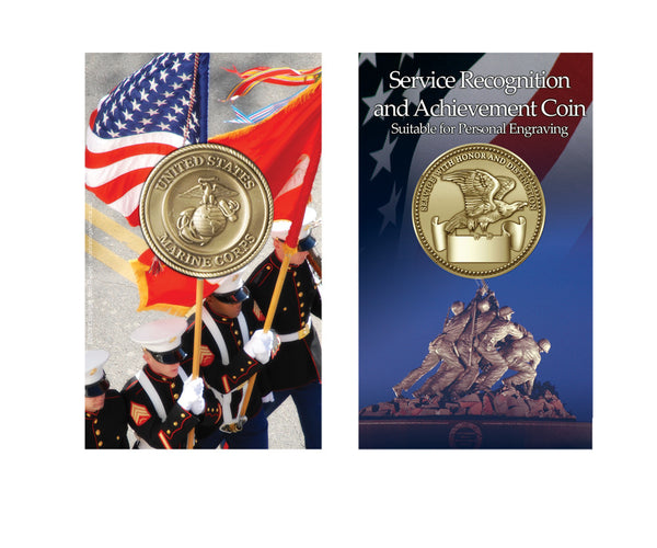 USMC Service Recognition and Achievement Coin with a Display Card ...